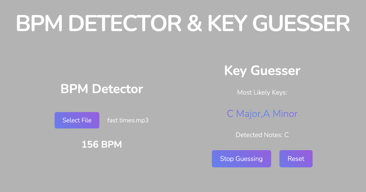 Performidi - BPM Detector & Key Guesser