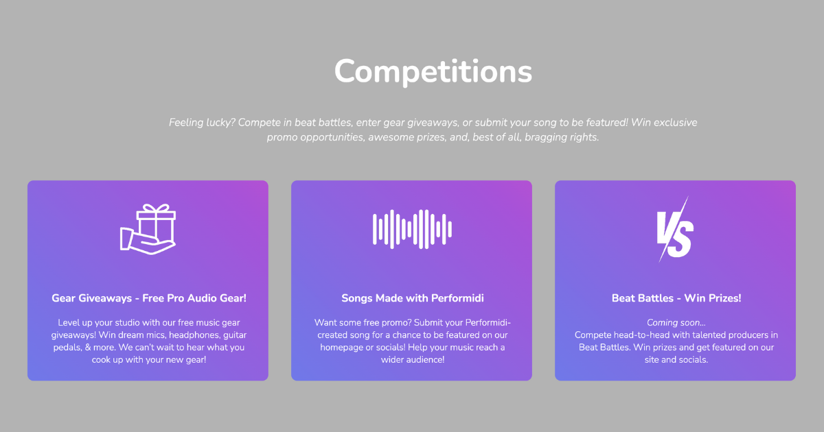 Performidi - Competitions